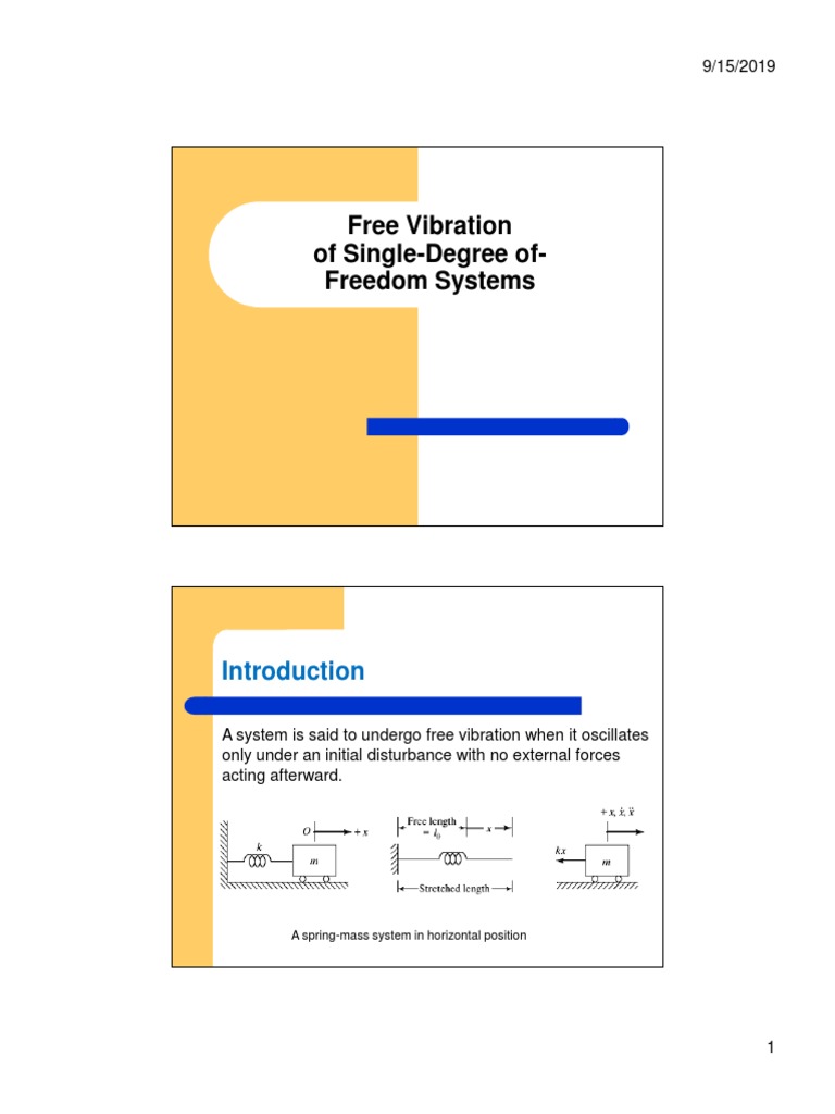 CH 2. Free Vibration | PDF | Damping | Physical Quantities