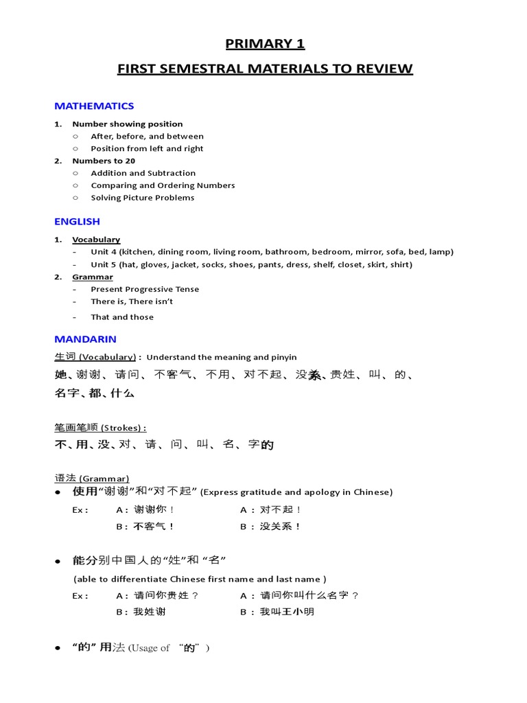 P1 First Semestral Evaluation - Materials To Review | PDF