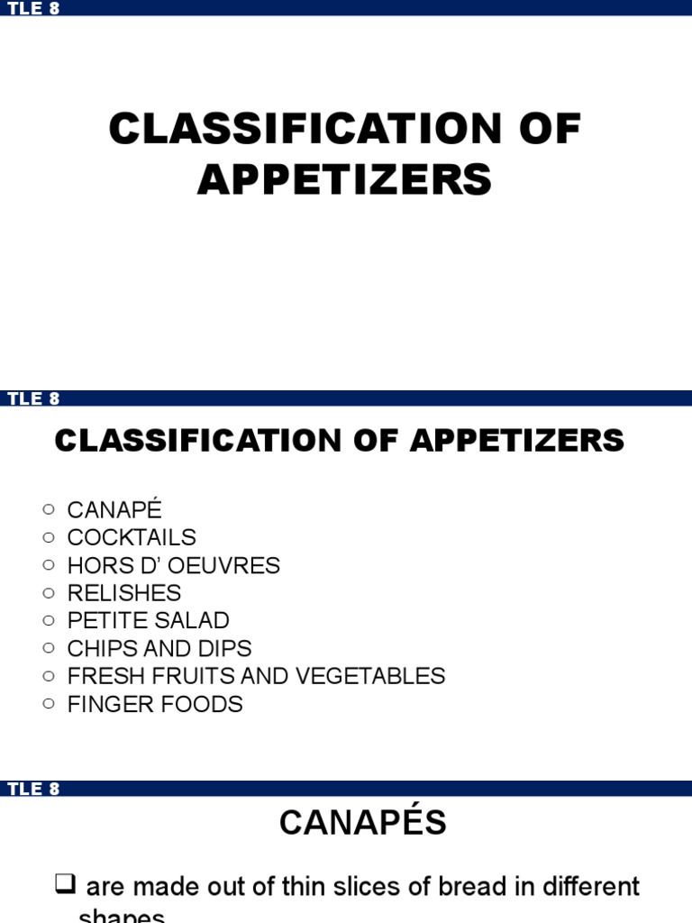 Classification and Preparation of Appetizers: A Guide to Canapés ...