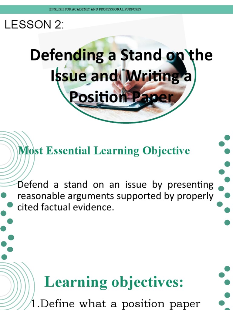 Writing and Defending Position Papers | PDF | Career & Growth | Self ...
