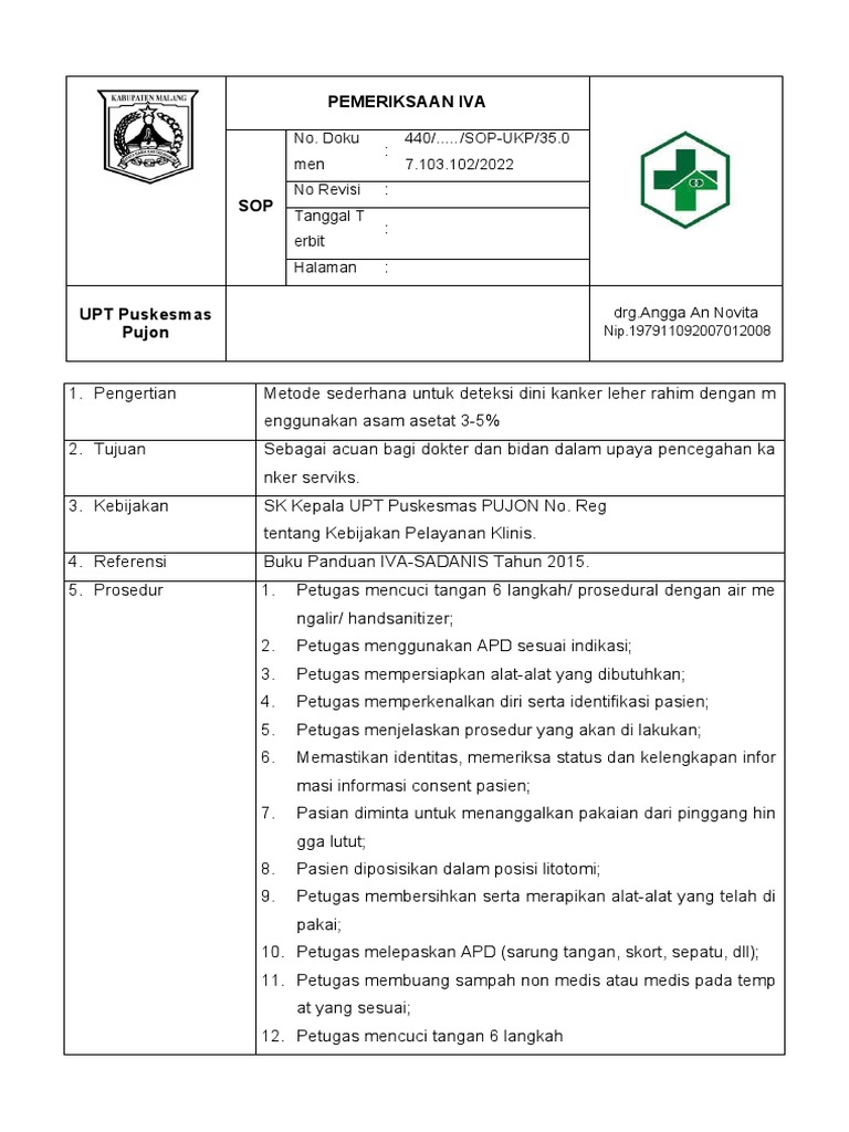 SOP IVA Sadanis | PDF