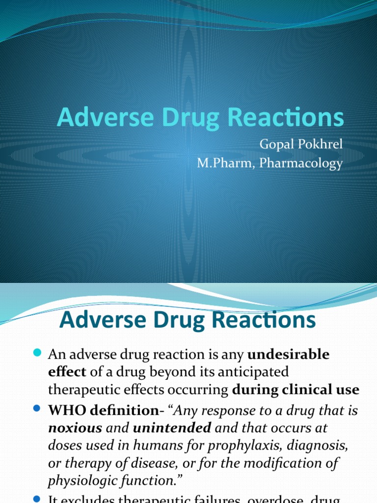 Adverse Drug Reaction | PDF | Pharmacology | Allergy