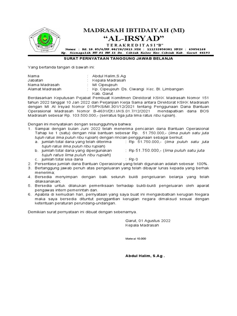 Format Dan Cara Pengisian SPTJB 2022 | PDF