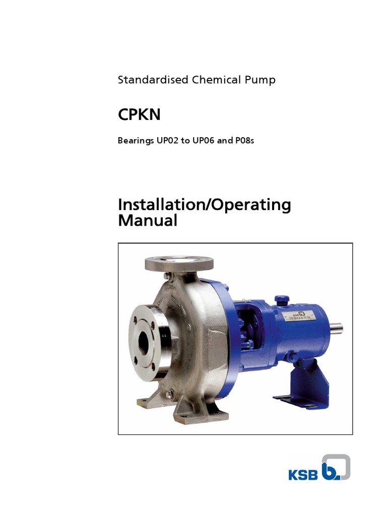 CPKN Installation-Operating Manual (2010) | PDF | Bearing (Mechanical ...