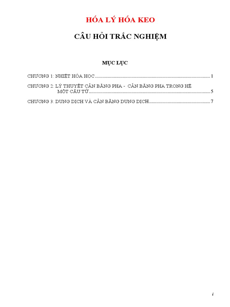 HLHK - Tracnghiem (Chương 1-3) | PDF