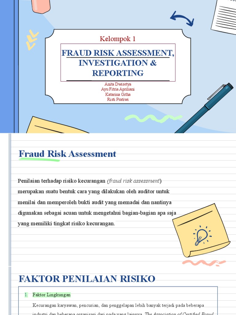 Kelompok 1 - FRAUD RISK ASSESSMENT | PDF