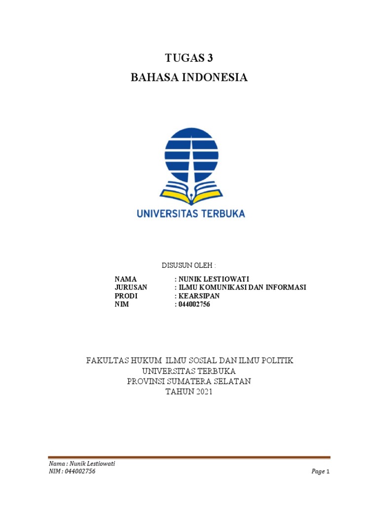 Tugas 3 Bahasa Indonesia | PDF
