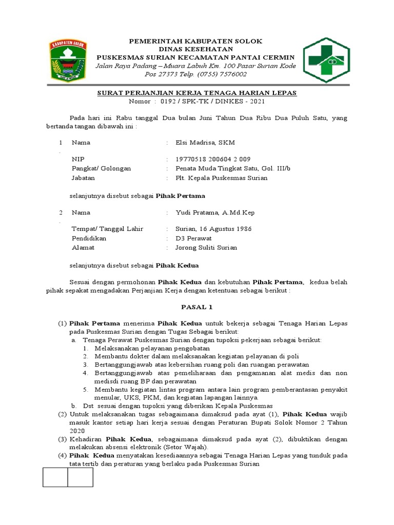 SK THL 2021 PEMERINTAH KABUPATEN SOLOK | PDF