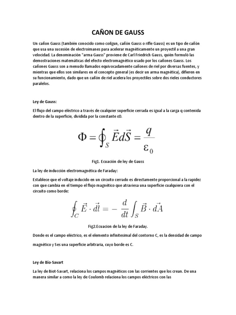 Cañon de Gauss | PDF | Campo magnético | Electromagnetismo