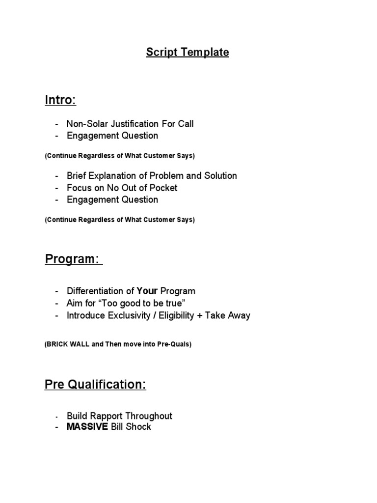 Appointment Setting Script Template | PDF