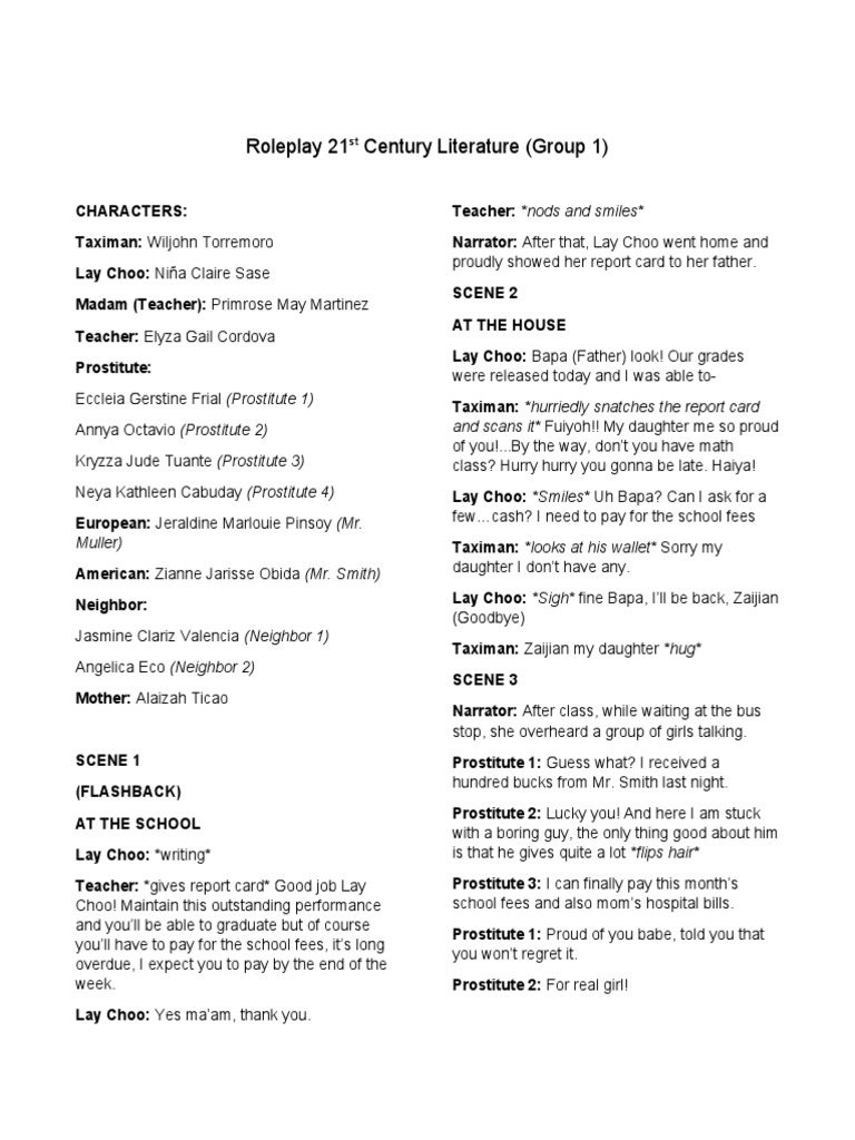 21st ROLEPLAY SCRIPT | PDF