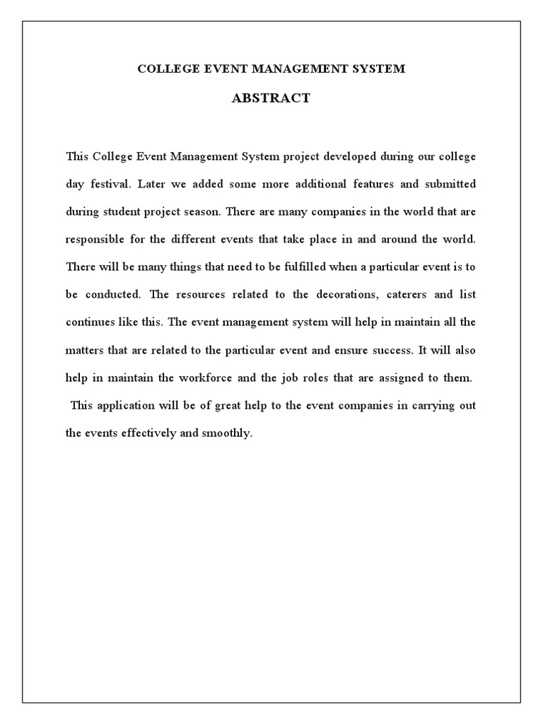 College Event Management System Overview | PDF | Software | Microsoft ...