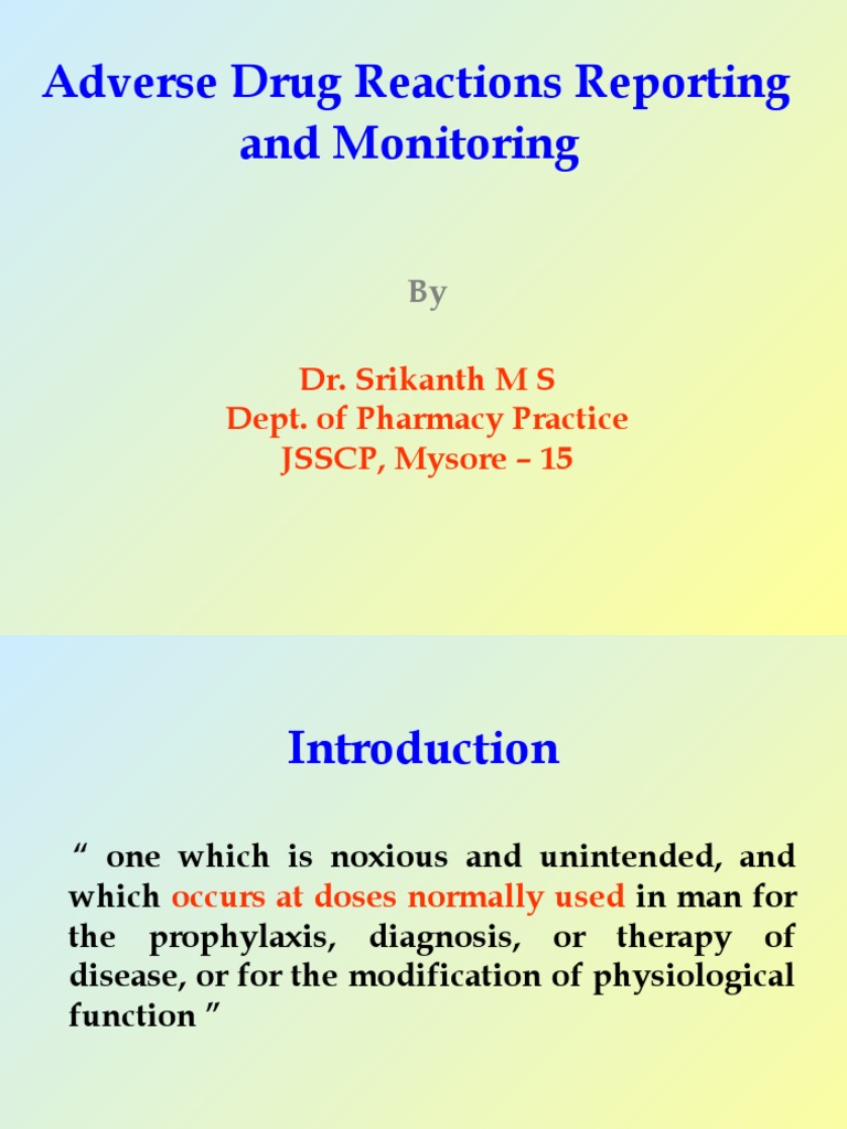 Detection, Reporting and Management of ADRs - Kerala | PDF | Clinical ...