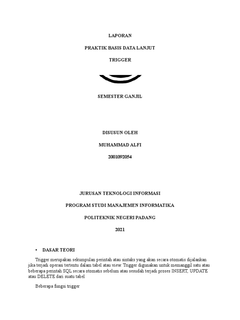 Panduan Trigger dalam Basis Data MySQL | PDF | Komputer