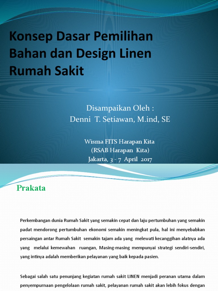 Konsep Dasar Pemilihan Bahan Dan Design Linen Rumah (Harapan Kita ...