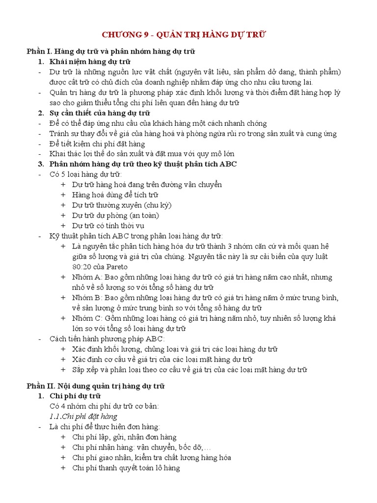 Chuong9 - Qtri Hàng Dự Trữ | PDF