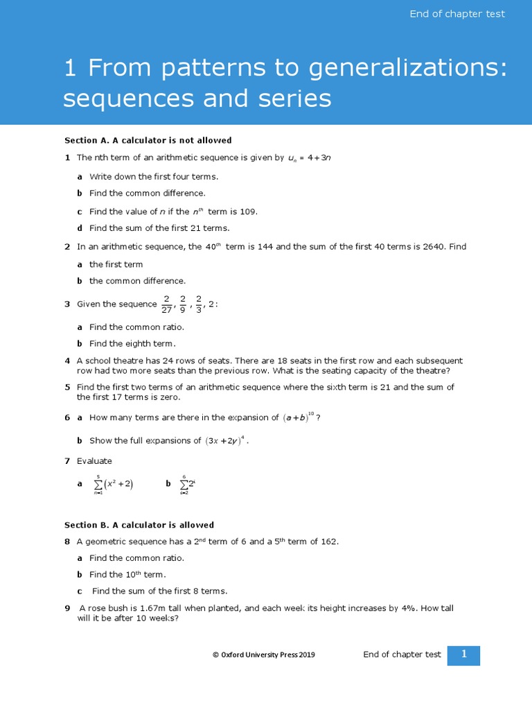 Chapter 1 Test | PDF | Mathematics | Arithmetic