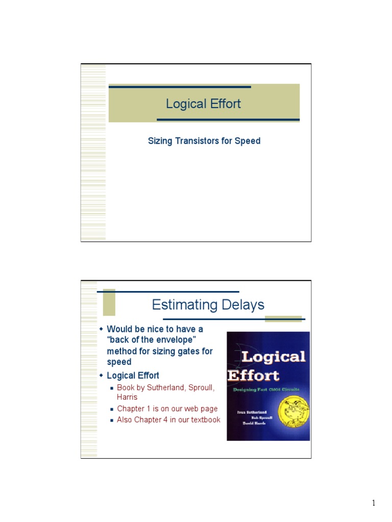 Logical Effort for Transistor Sizing | PDF