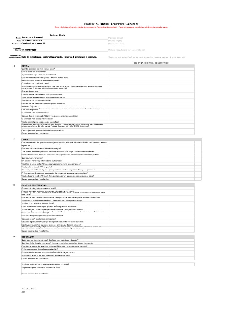 Checklist Briefing | PDF