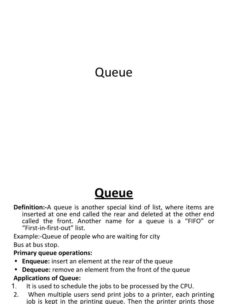 qeue | PDF | Queue (Abstract Data Type) | Computer Science