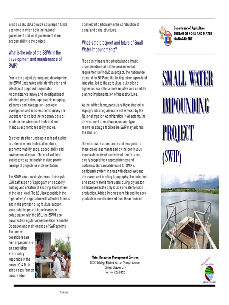 Small Water Impounding Project SWIP | PDF | Agriculture | Water