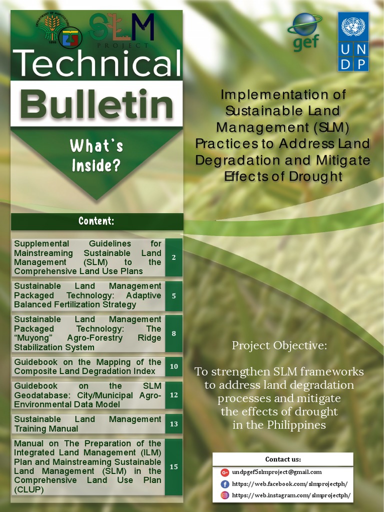 SLM Project Technical Bulletin 2020 | PDF | Agriculture | Soil