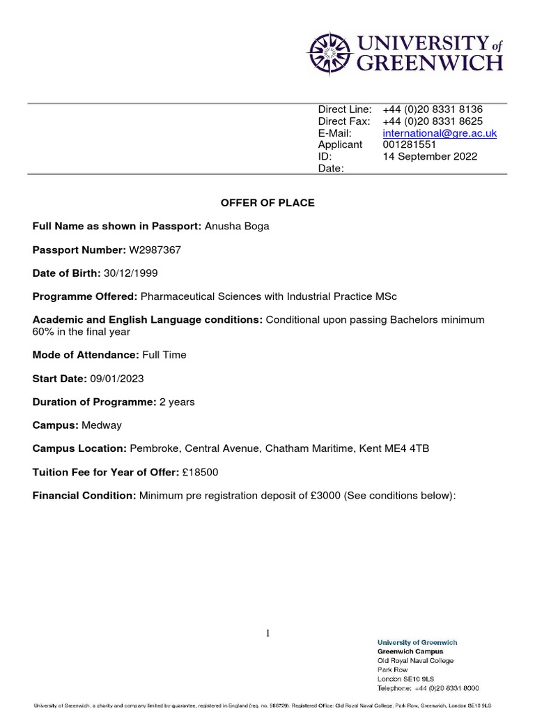 Offer Letter | PDF | Travel Visa | Fee