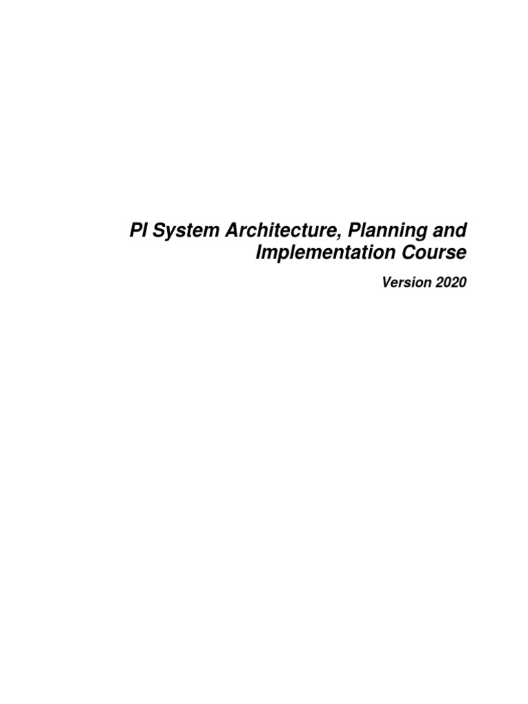 PI System Architecture Planning and Implementation | PDF | Databases ...