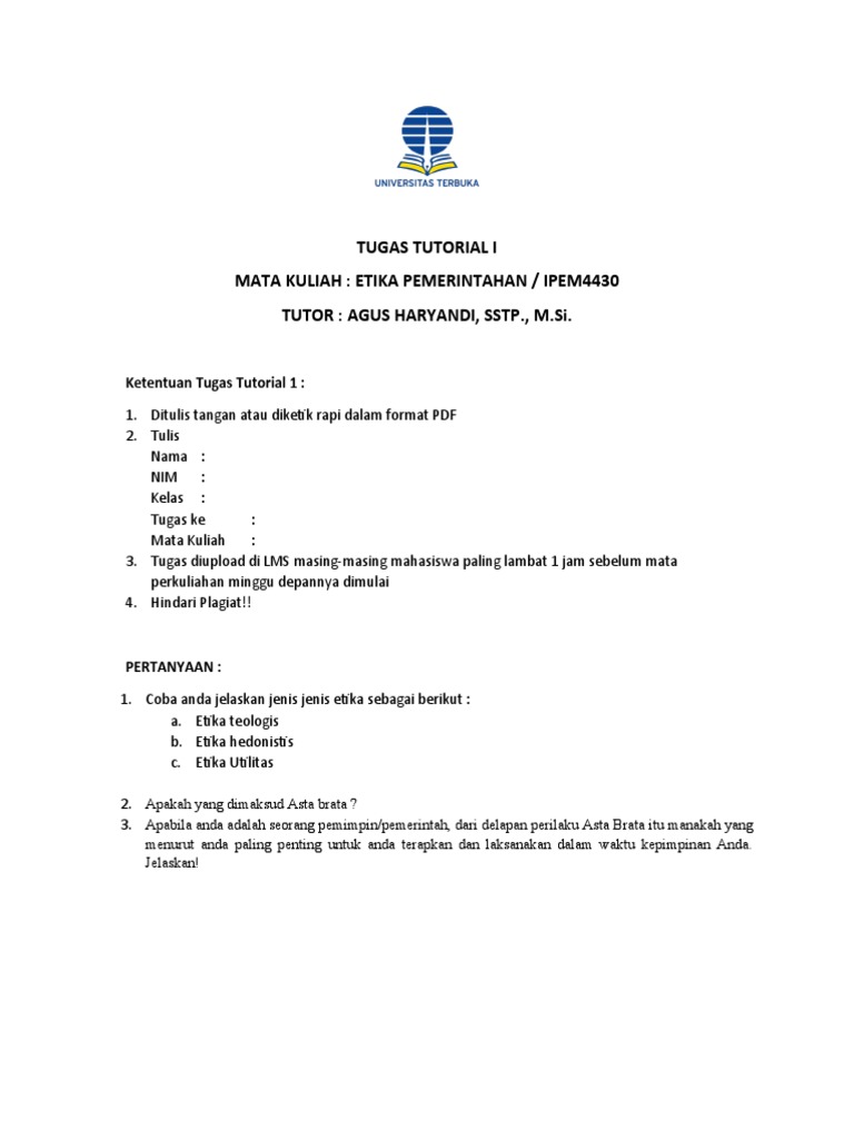 Tugas Tutorial I | PDF