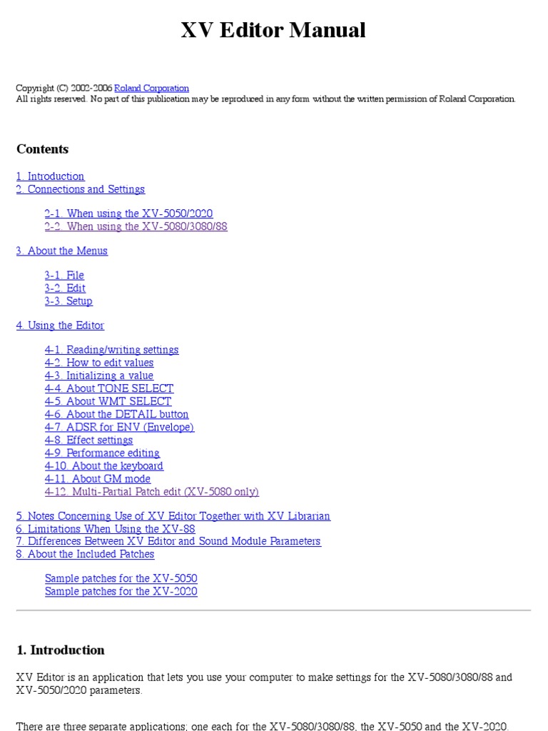 XV Editor Manual | PDF | Synthesizer | Pitch (Music)