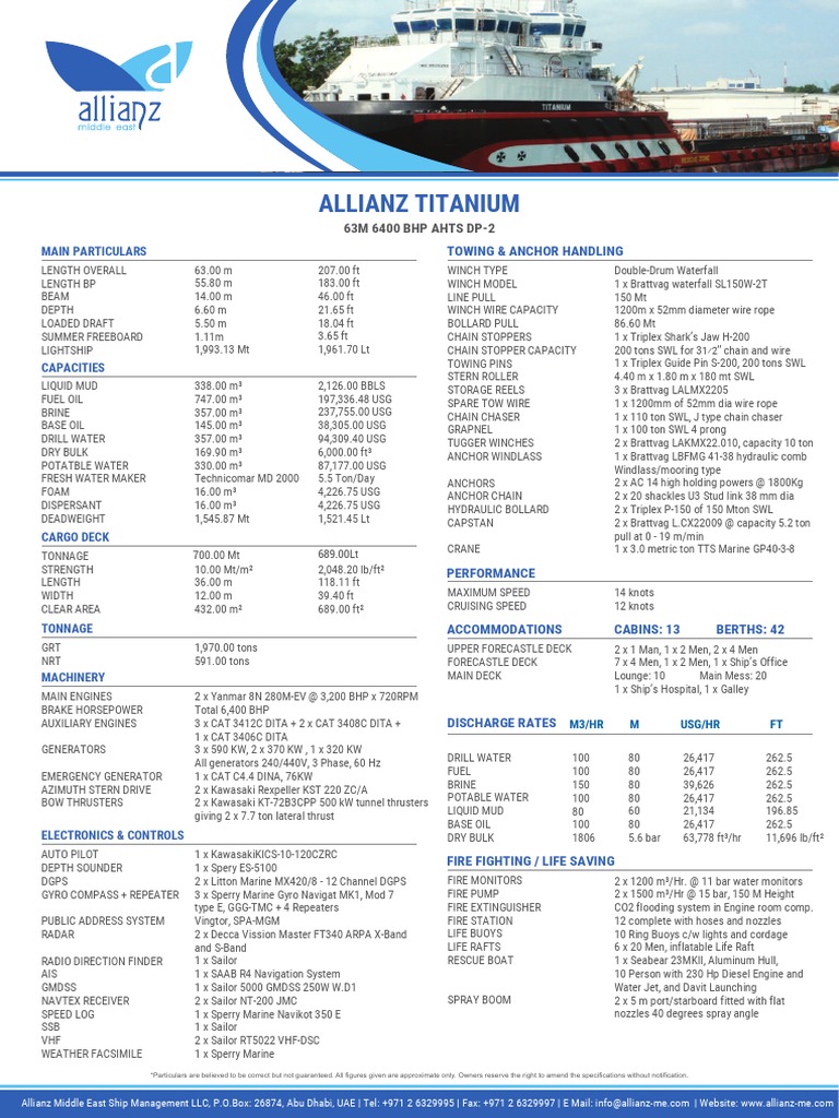 Vsl4 - Allianz Titanium | PDF | Anchor | Horsepower