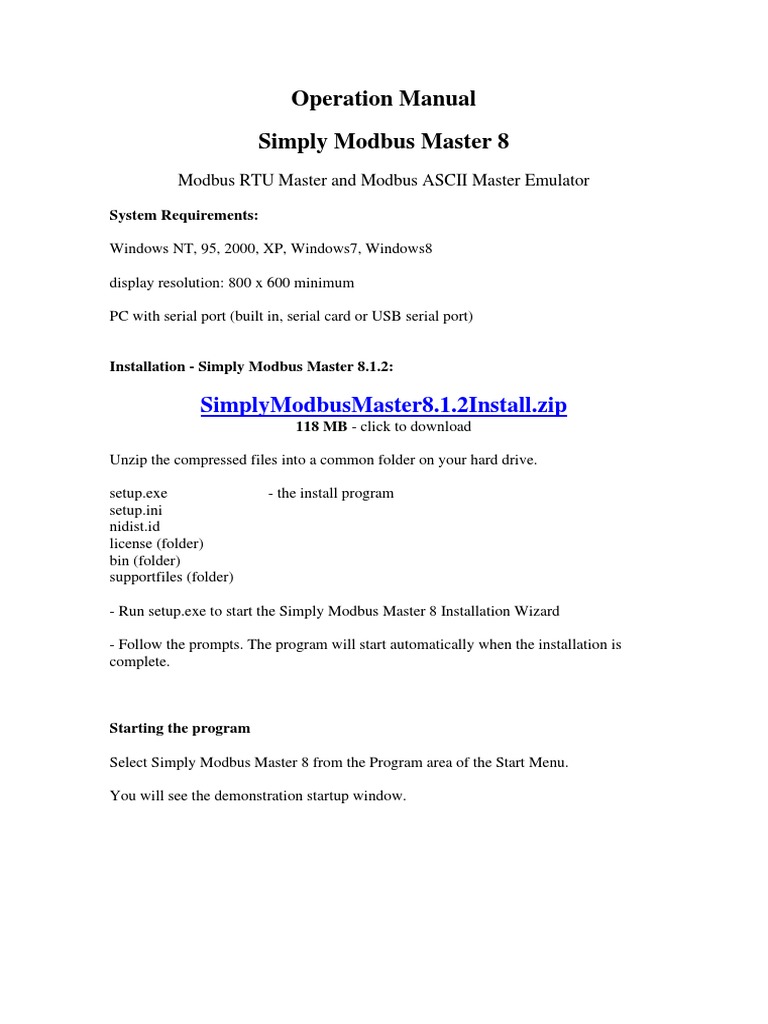 Operation Manual Modbus Master | PDF | Computer File | Computer Science