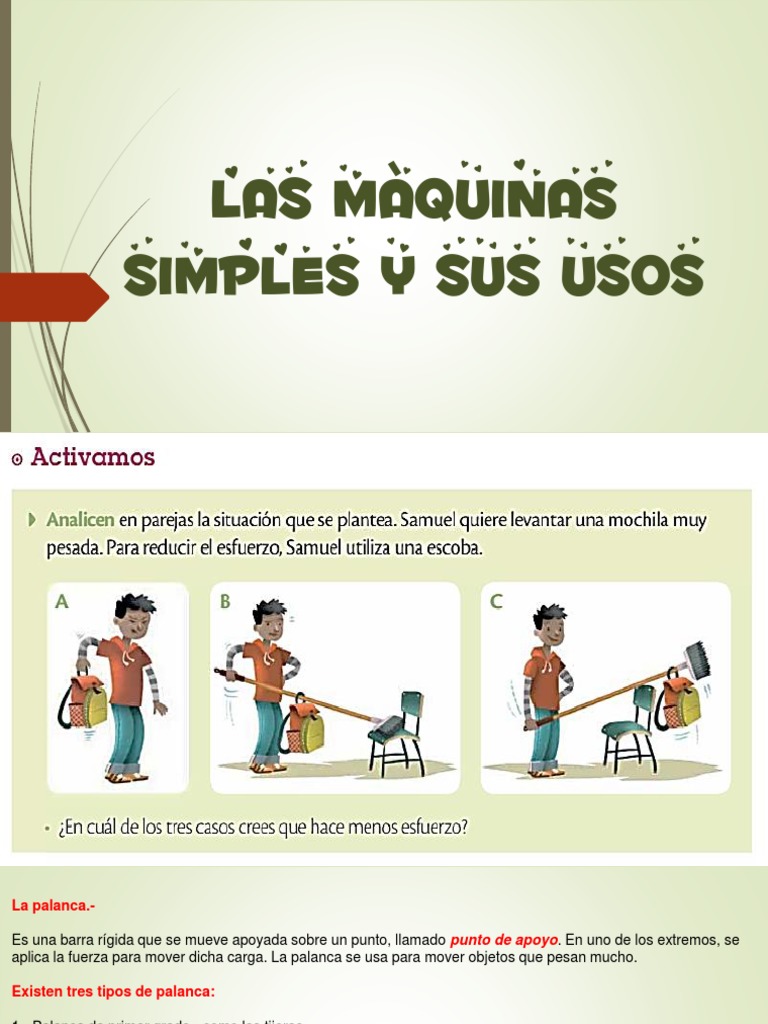 Máquinas Simples y sus Usos para Niños | PDF | Hogar, jardinería y ...