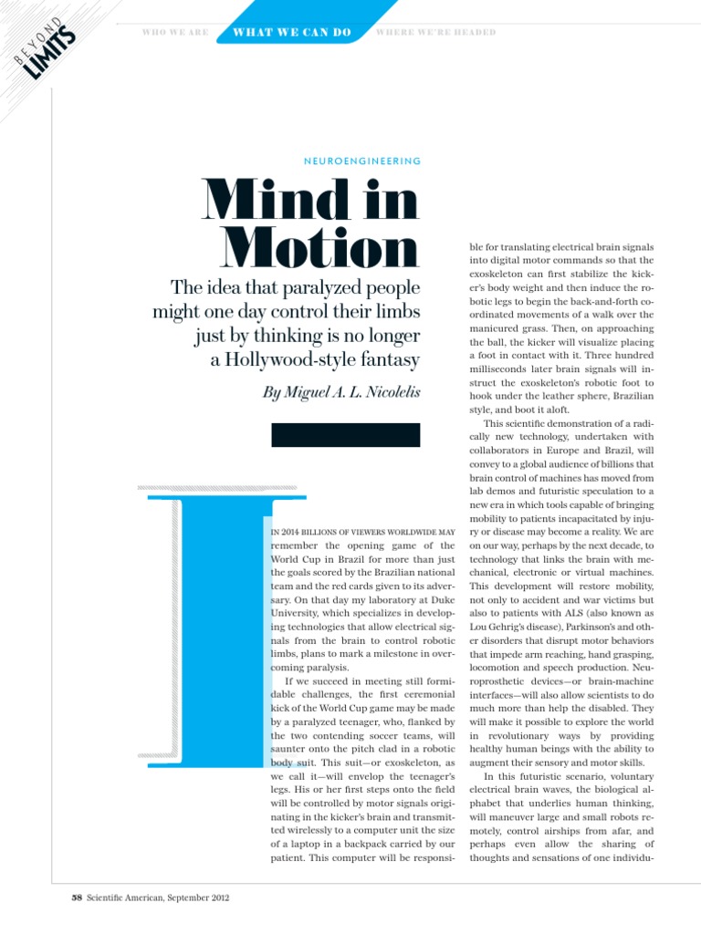 Mind in Motion - Nicolelis | PDF | Prosthesis | Brain