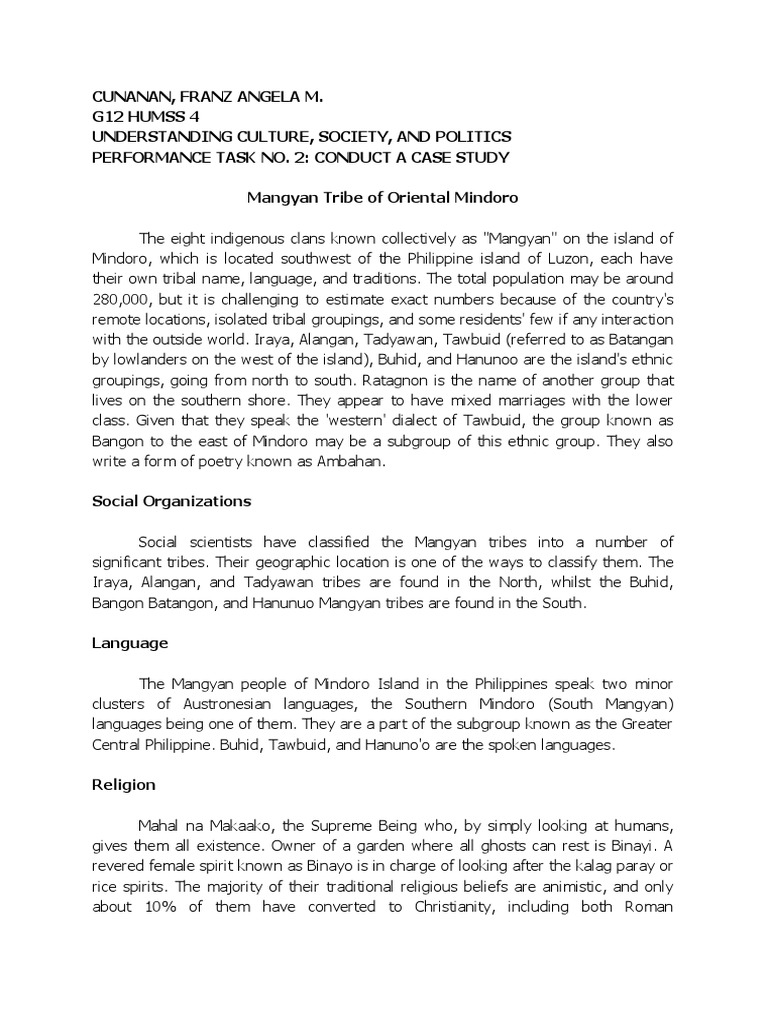 Cunanan, Franz Angela M. in UCSP | PDF