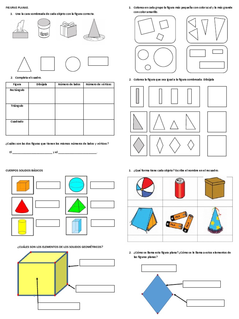 Identificación de Figuras Planas y Sólidas | PDF | Geometría Elemental ...