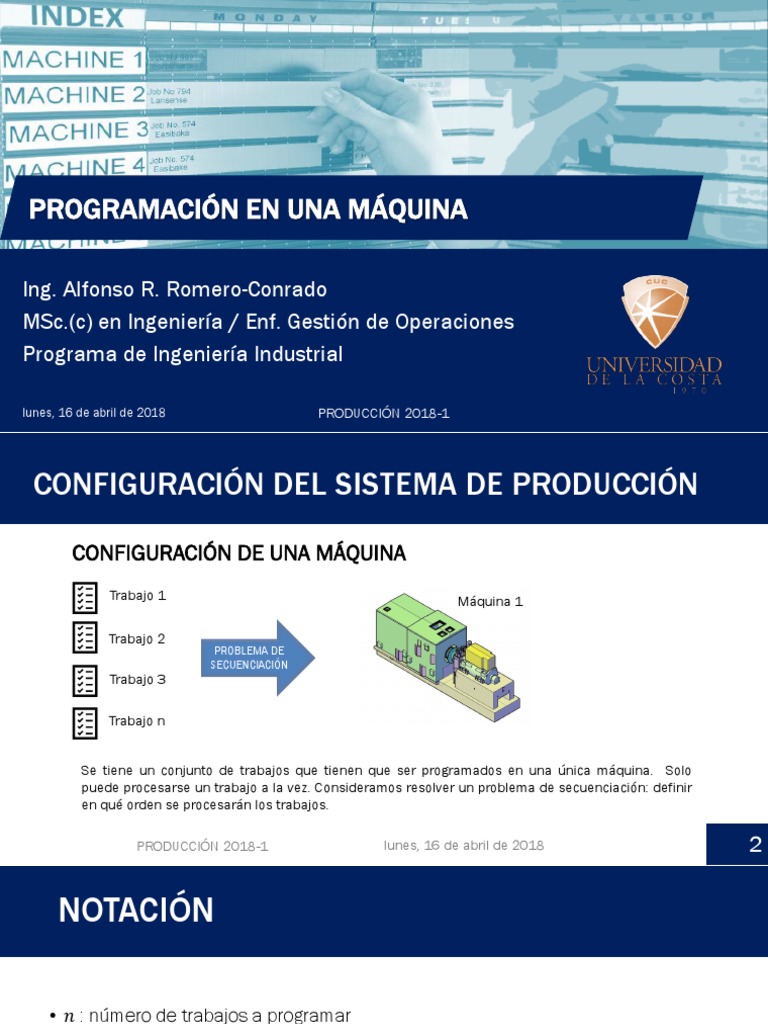 2. Programación en Una Máquina | PDF | Mecanizado | Algoritmos
