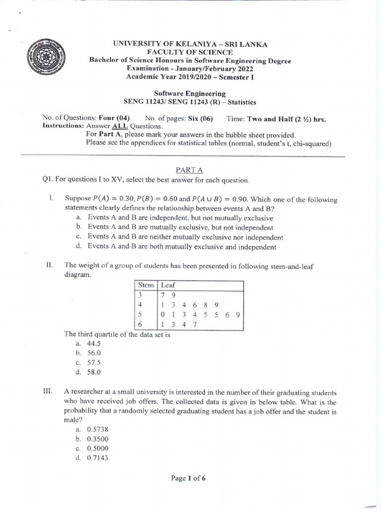 2019 - 2020 Seng 11243 | PDF