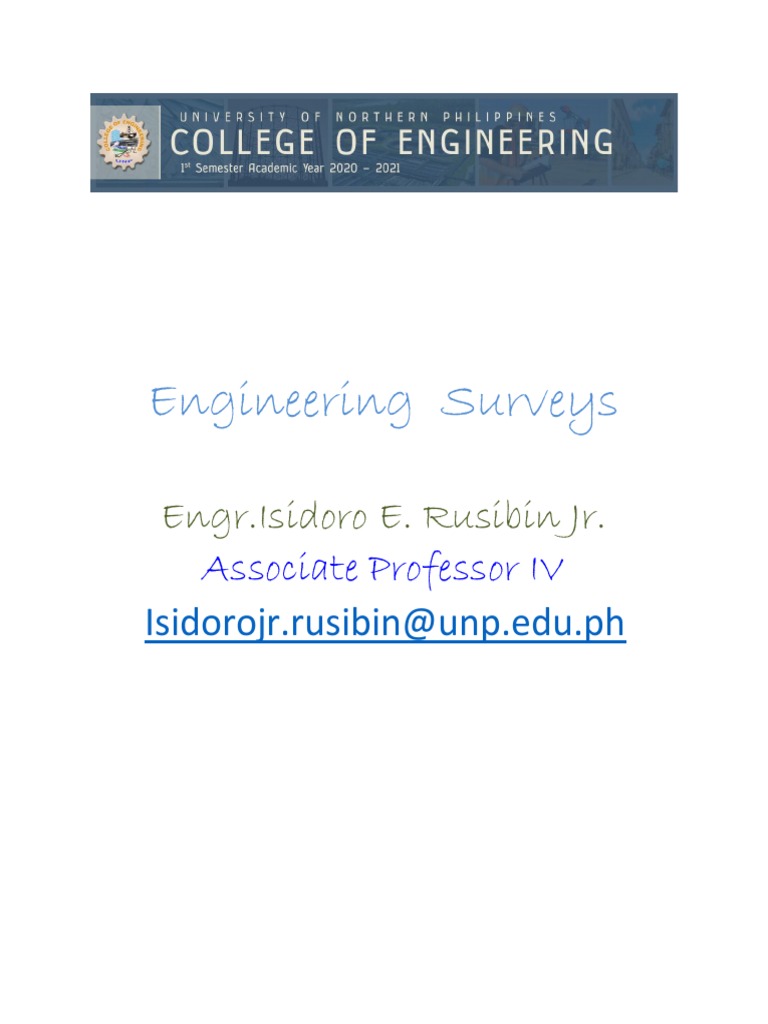 Engineering Surveys Module 01 | PDF | Surveying | Reconnaissance Engineering Surveys Module 01 | PDF | Surveying | Reconnaissance