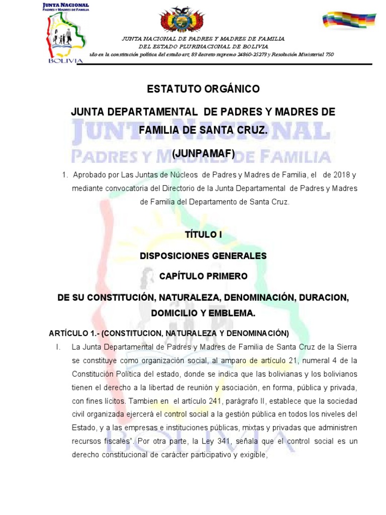 Estatuto Santa Cruz | PDF | Bolivia | Estado (política)