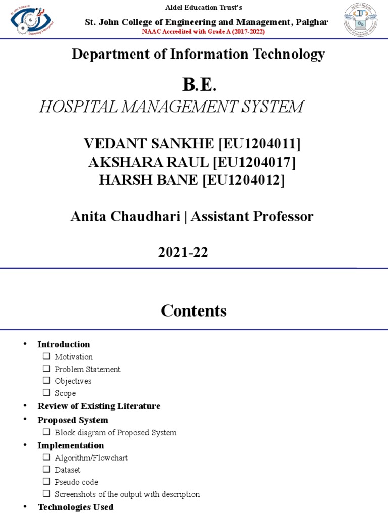 GRP 8 Hospital Management System Grp8 | PDF | Patient | Medical Diagnosis