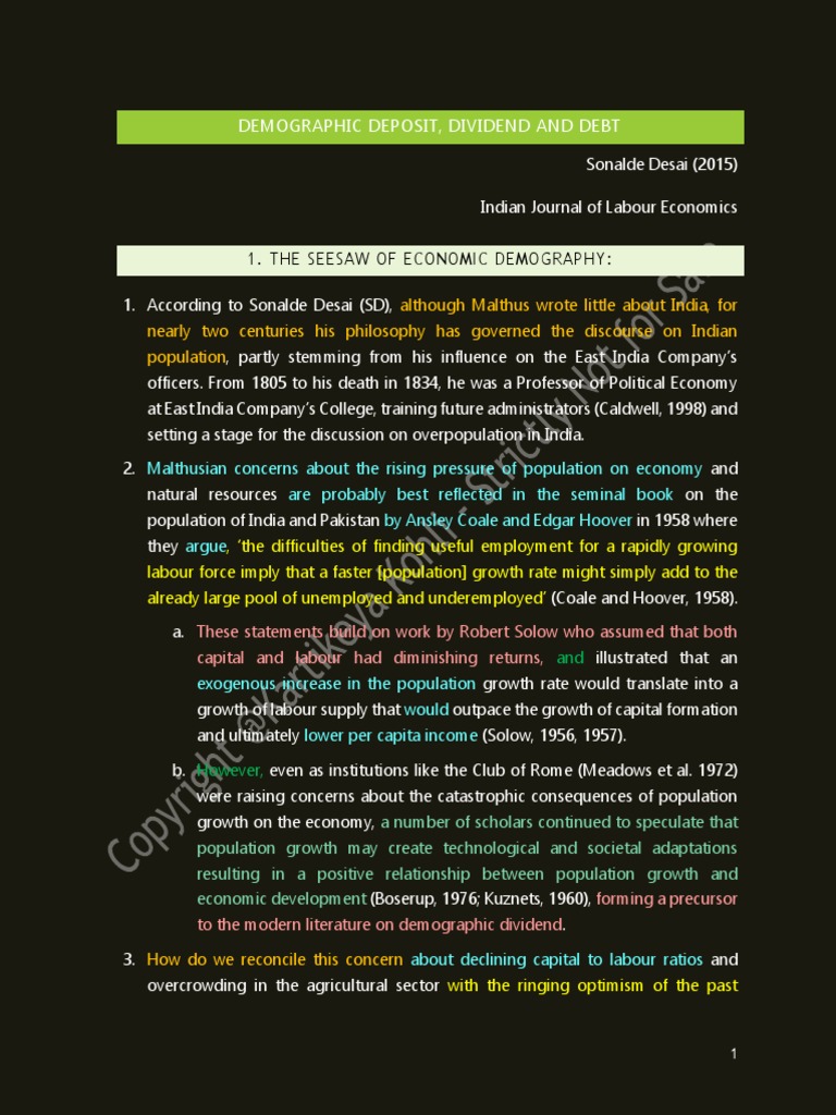 IAS IES Indian Economy Demographic Deposit J Dividend and Debt by ...