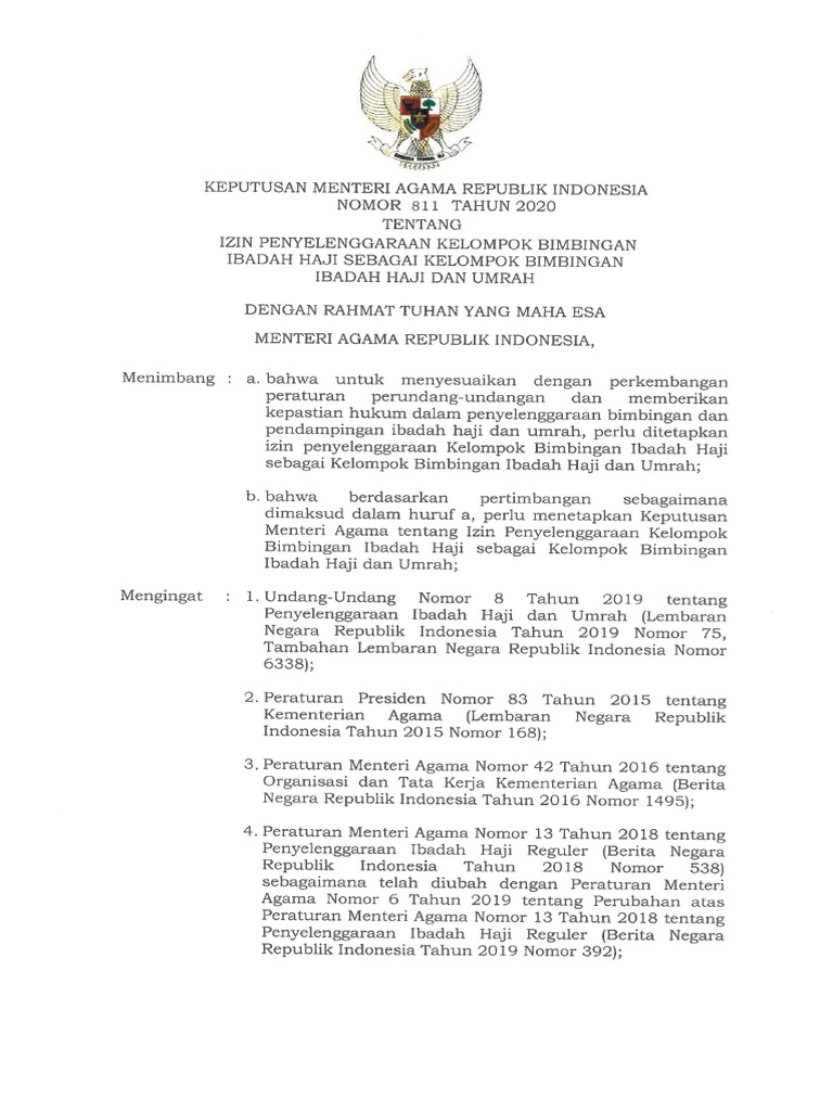 Kma 811 Tahun 2020 Kbihu | PDF