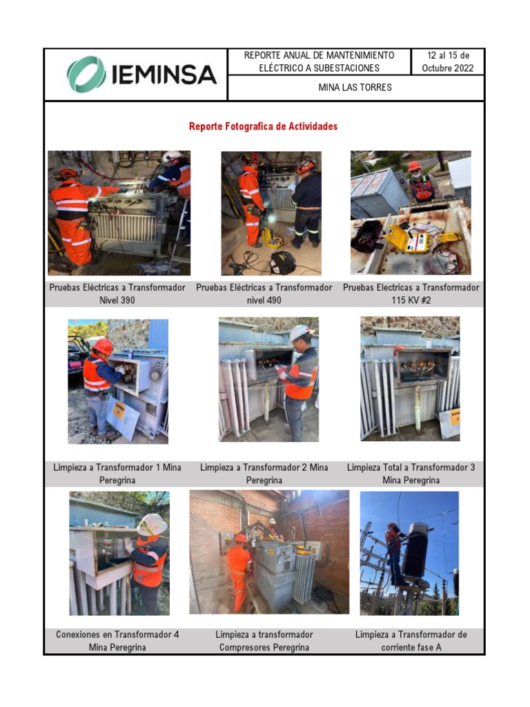 Reporte Fotografico | PDF | Transformador | Energia electrica