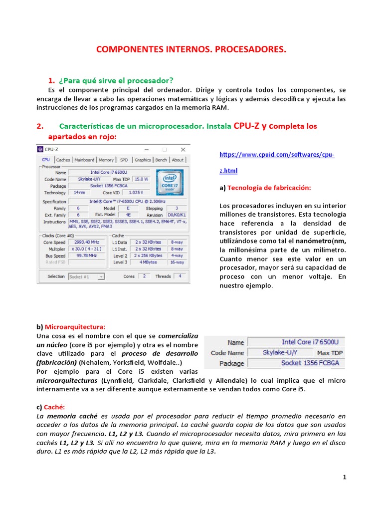 Práctica2 - Procesadores | PDF | Microprocesador | Caché (Computación)