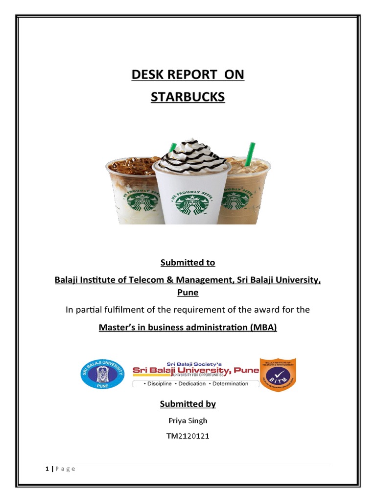 Desk Report Starbucks | PDF | Starbucks | Coffee