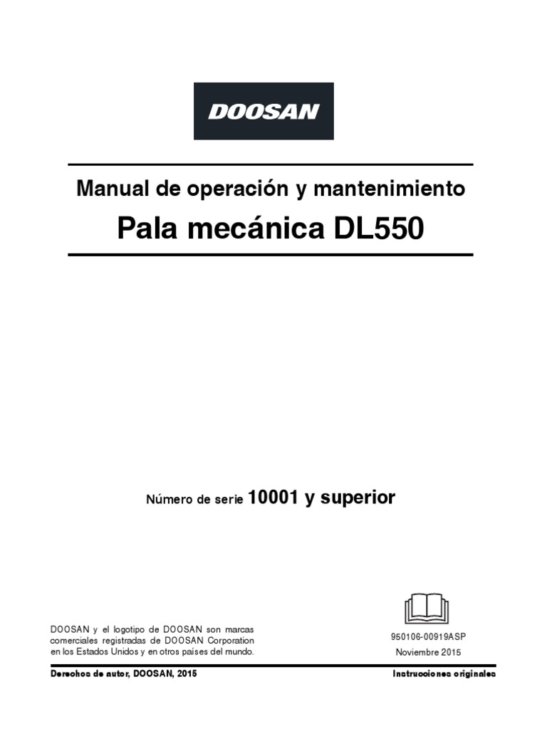 Doosan Manual de Operacion y Manteniemiento | PDF | Direccion | Eje
