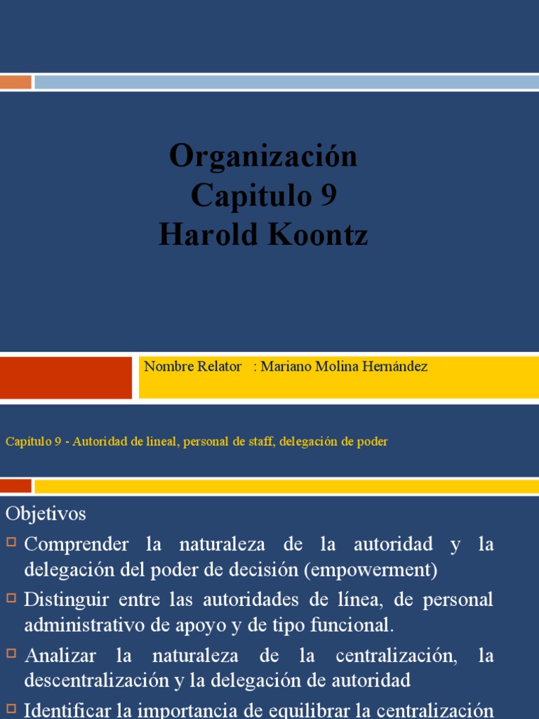 CAP.9. Organizacion | PDF | Descentralización | Toma de decisiones