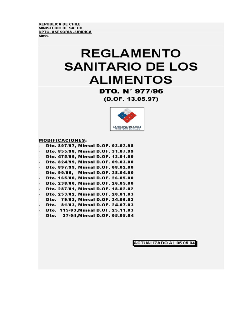 RSA Mayo 2004 SESMA CHILE | PDF | Alimentos | Agua