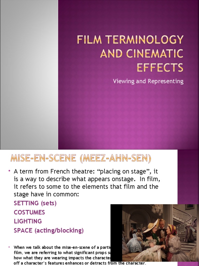 Film Terms Mise en Scene PPP | PDF | Camera